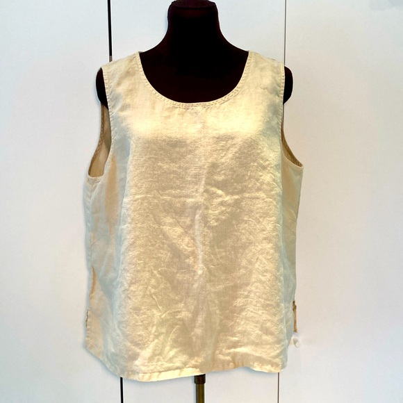 Click | Tops | Click By Color Me Cotton Linen Tan Tank Top Blouse Xxl ...